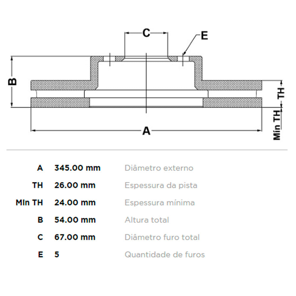 Disco Traseiro Mercedes-Benz G-63 AMG - 2013-2018 (345mm) Série X166 ...