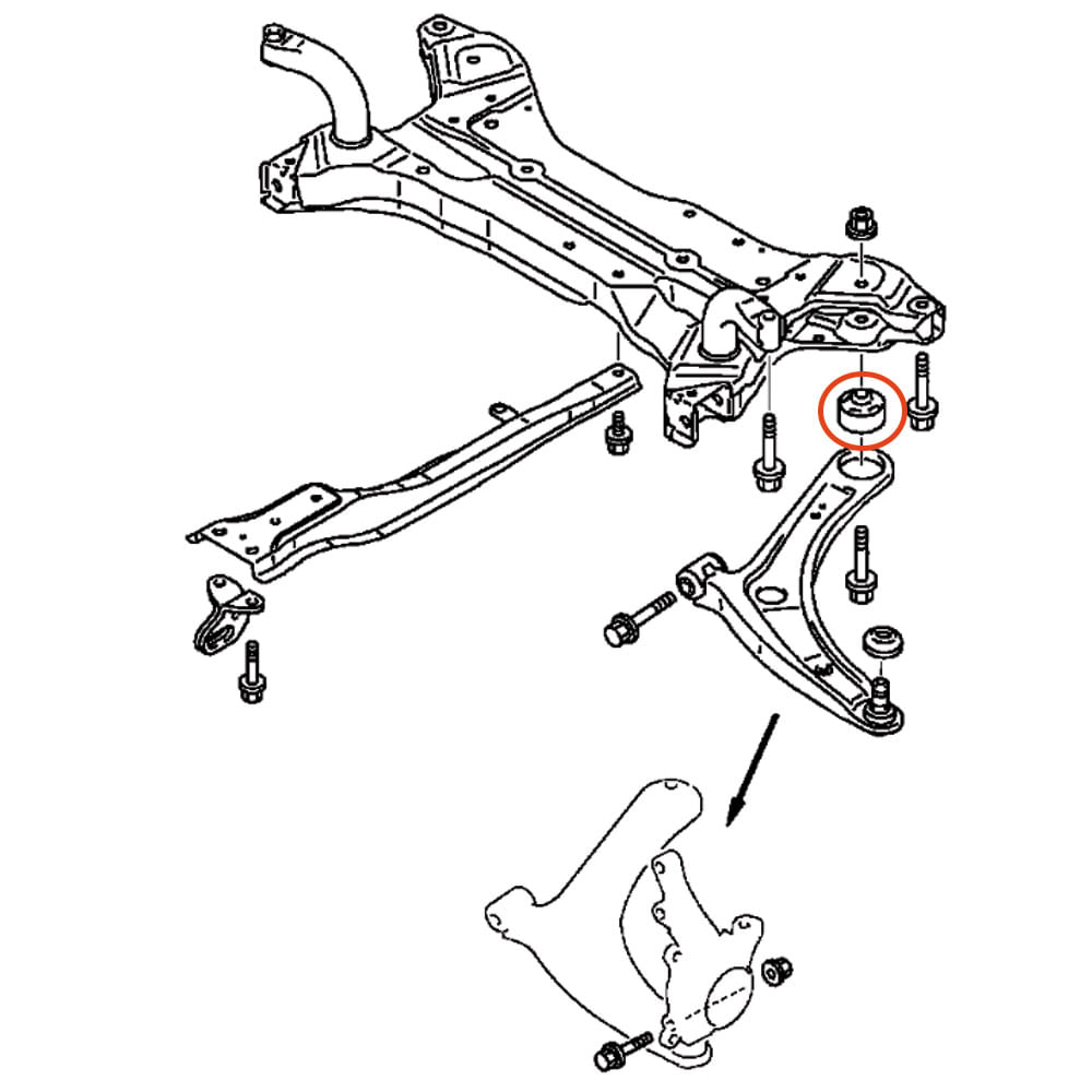 Bucha Bandeja Dianteira Mitsubishi ASX - 2011-2019 (Grande) APlus ...