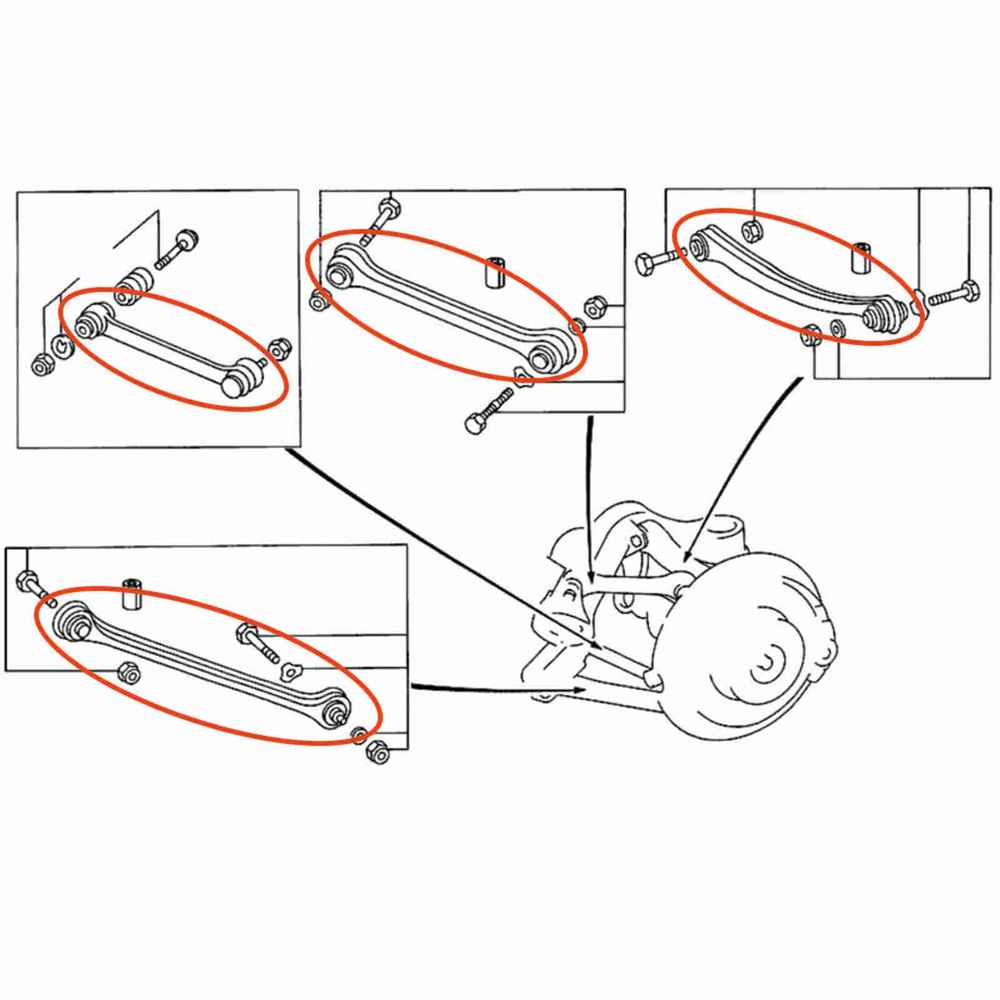 Kit Braços Traseiro Mercedes-Benz C-320 2000-2007 Série W203 APlus ...