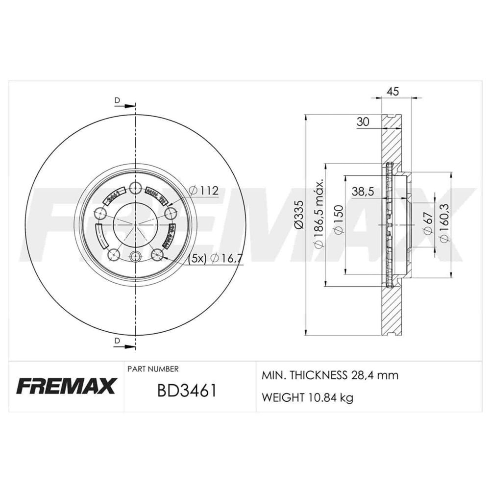 Disco Dianteiro Mini Cabrio 2.0 2016-2023 (JCW) Série F57 FREMAX ...