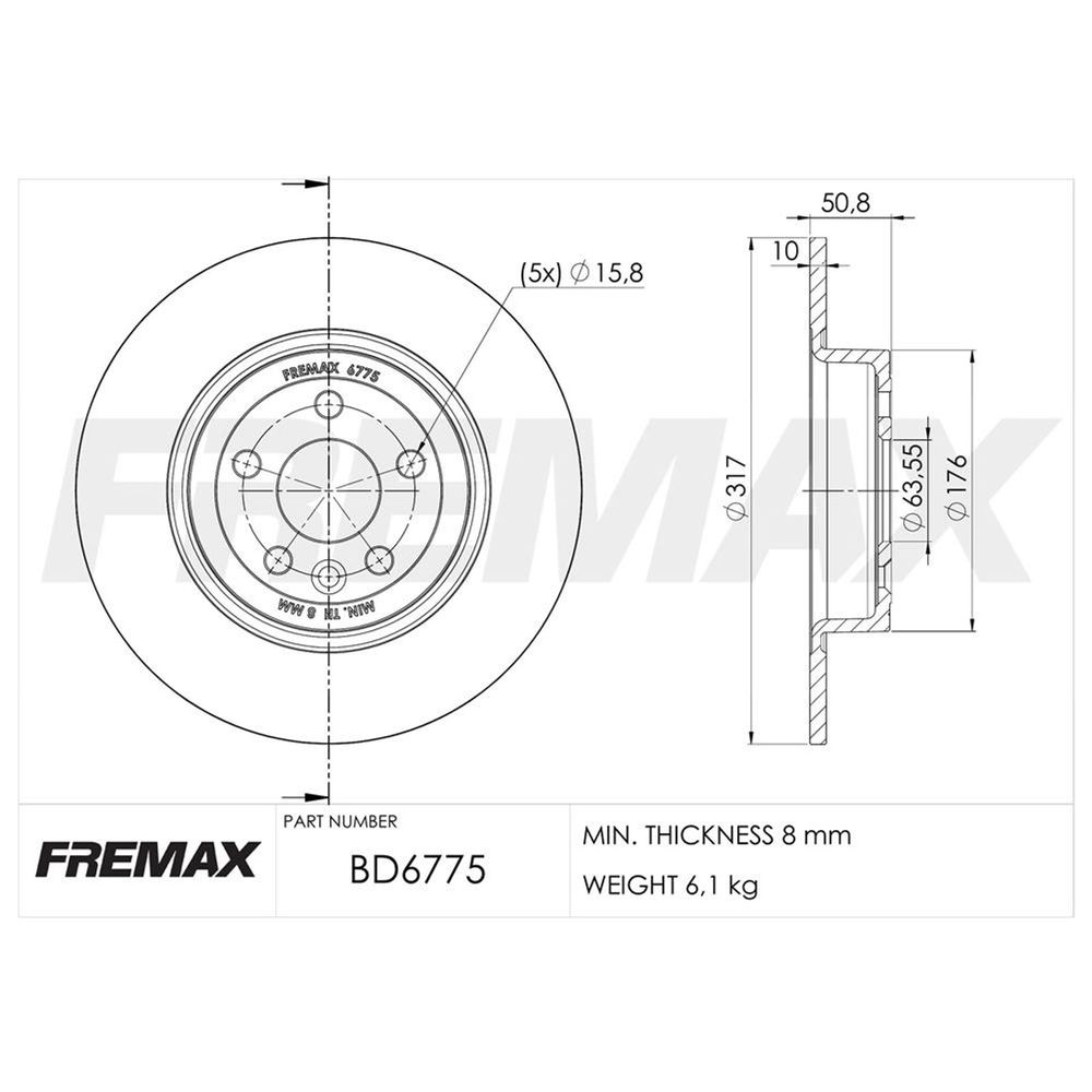 Disco Traseiro Land Rover Range Rover Evoque 2.0 2017-2023 FREMAX ...