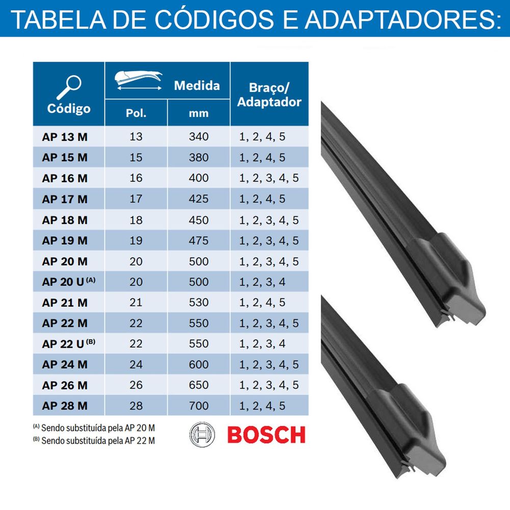 Palheta Volkswagen Virtus 2017-2021 (Tipo 4, 26", LE) Bosch LPAU3181 ...