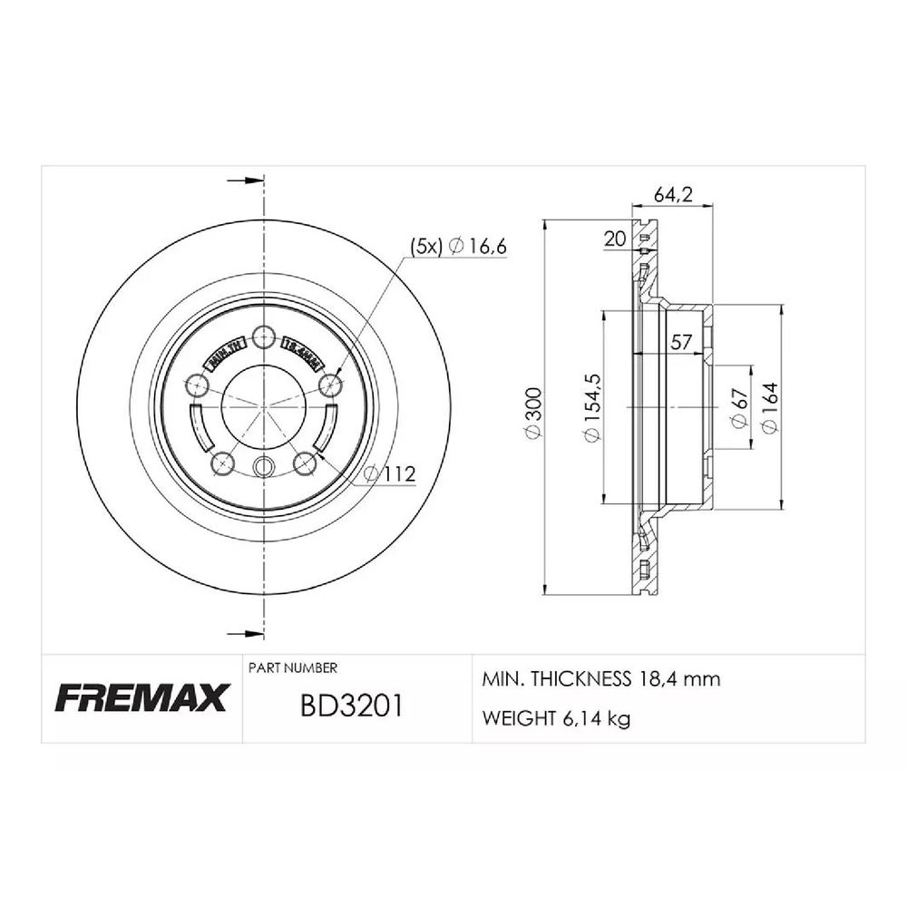 Disco Traseiro BMW M340 2019-2023 Série G20 FREMAX DTBM3201-49786 ...